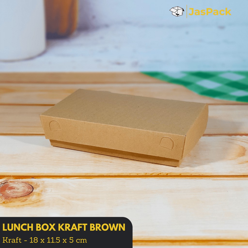 Jual Paper Lunch Box Kotak Makan Kertas Kraft Brown L 18x11.5x5 cm Isi ...