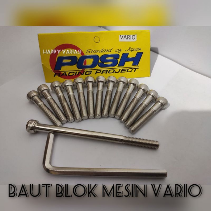 Jual Baut Block Mesin CVT Vario Beat Scoopy Chrome Posh | Shopee Indonesia