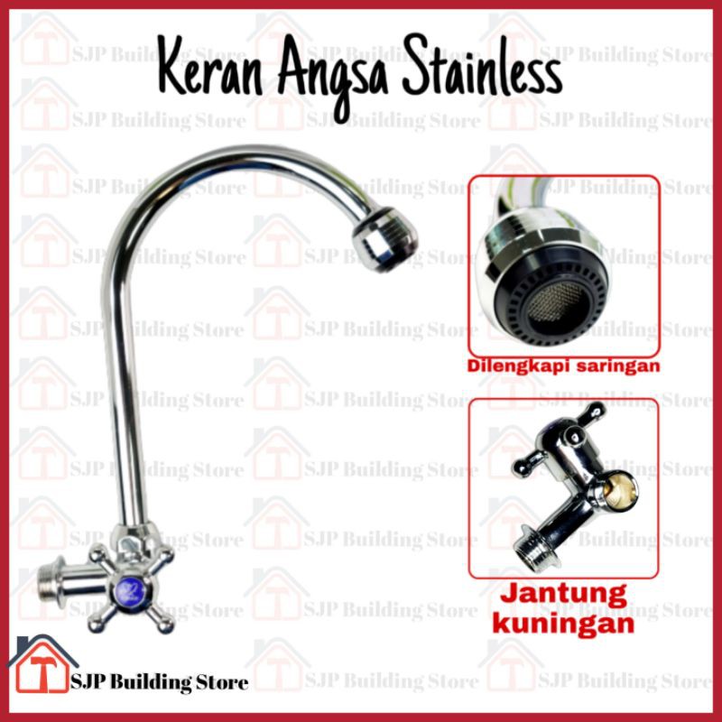 Jual Kran Angsa Stainless 1/2 inch Baling Engkol Kran Cuci Piring Keran ...