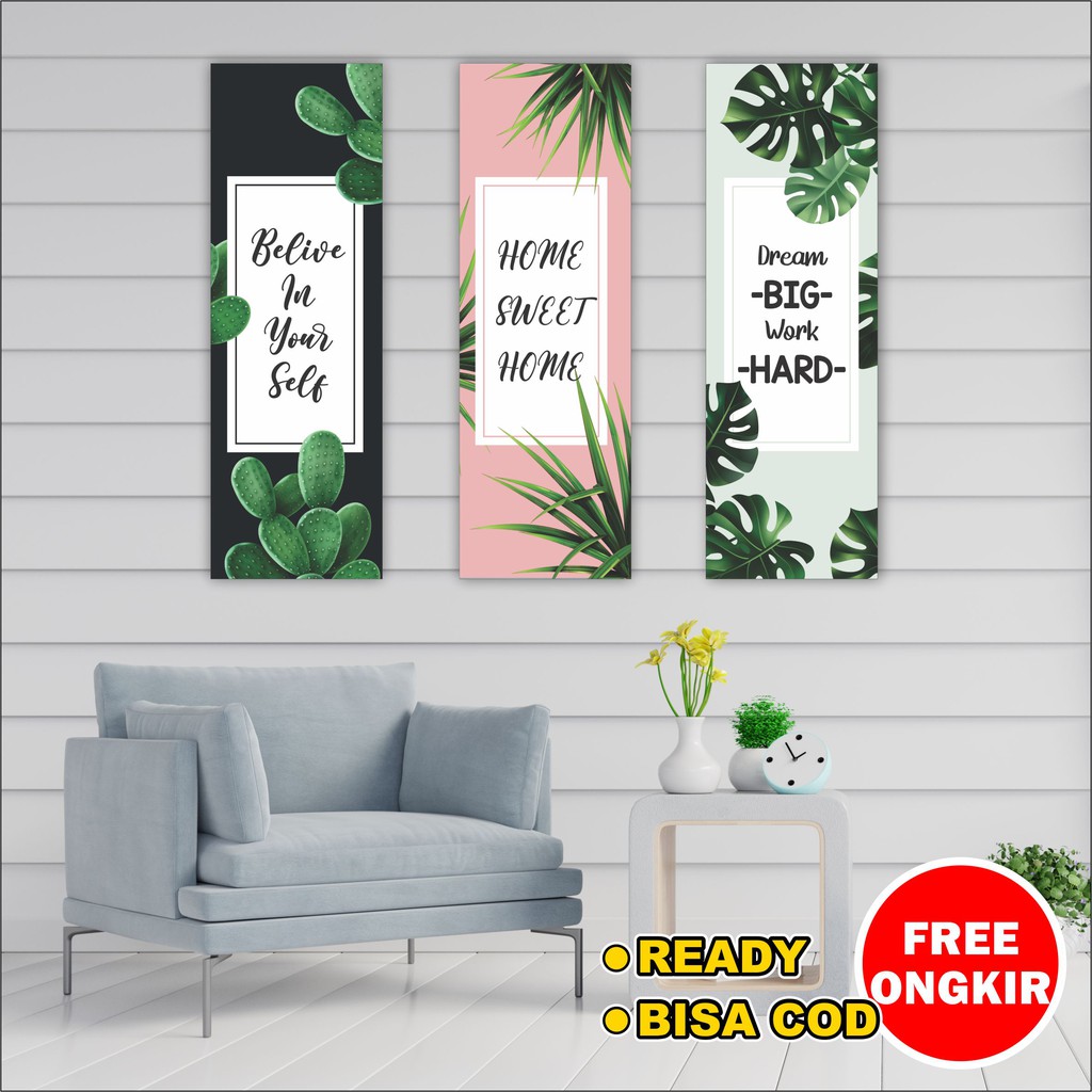 Jual Dekorasi ruang tamu aesthetic monstera tumbuhan tanaman quotes ...