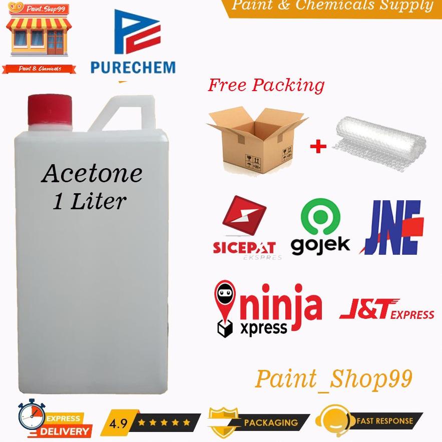 Jual GRATIS ONGKIR Aseton / Acetone / Propanon / Dimetil Keton / CH3COCH3 100% 1Ltr (ART. W67 ...