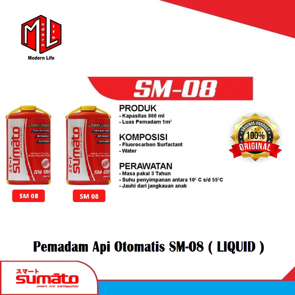 Jual SUMATO SM-08 ORIGINAL ALAT PEMADAM API OTOMATIS APAR LIQUID API SM08 | Shopee Indonesia
