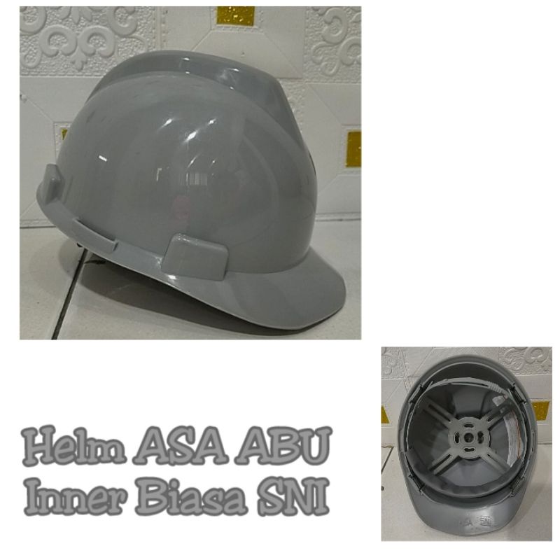 Jual helm proyek asa sni abu inner biasa tali dagu | Shopee Indonesia