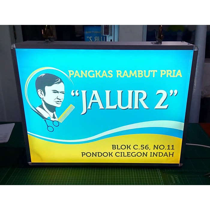 Jual Neon Box Alumunium 50 X 50 cm 2 sisi + Lampu TL & Cetak Stiker ...