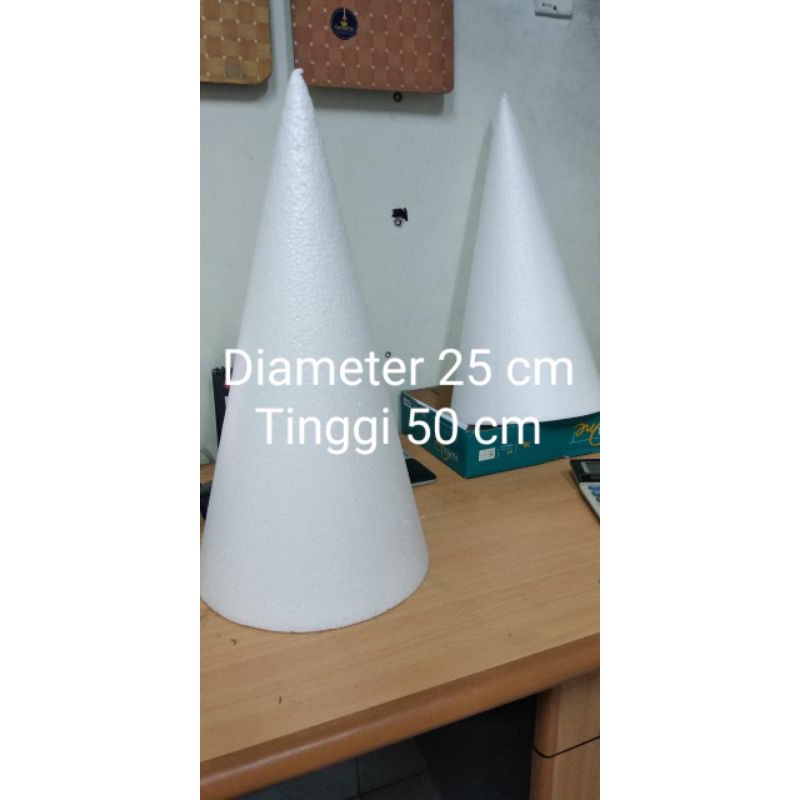 Jual Diameter 25cm Styrofoam Cone Gabus Kerucut Ukuran tinggi pilih di ...