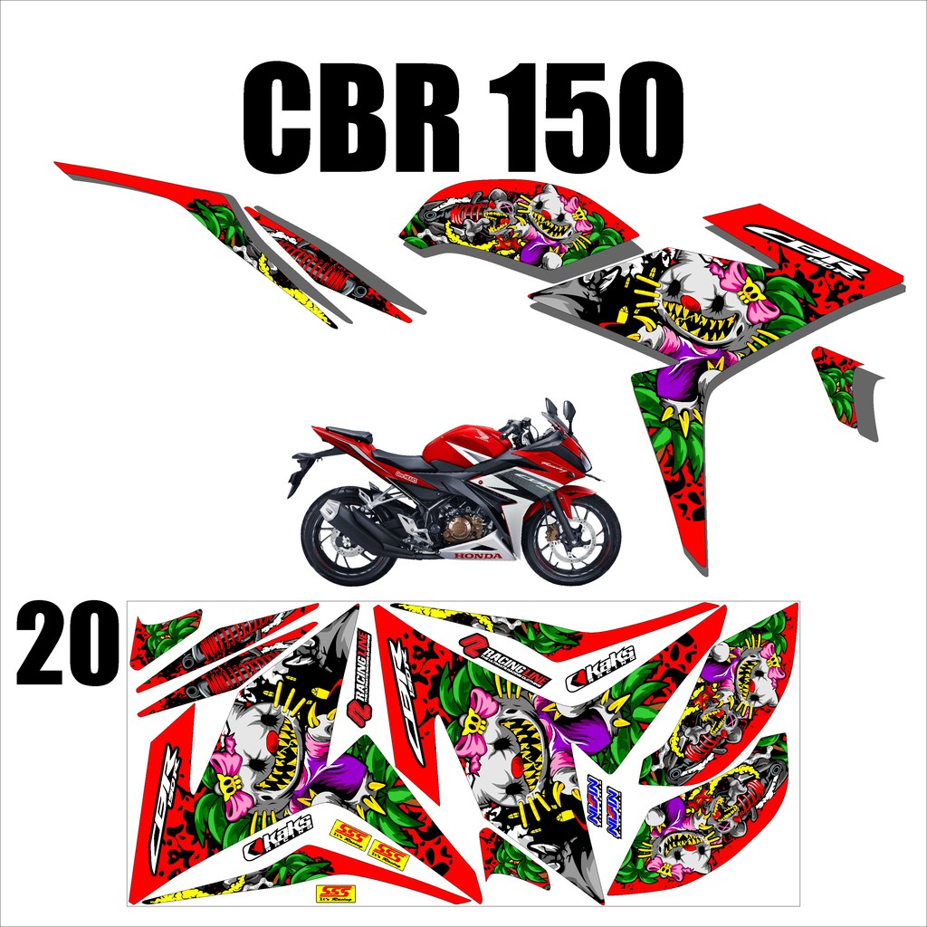 Jual Sticker Stiker Striping Lis Variasi CBR 150 R Facelift Keren Gaul ...