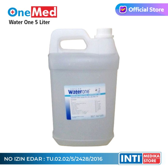 Jual Onemed - Waterone 5 Liter Pure Water Aquadest Air Tabung Oksigen ...