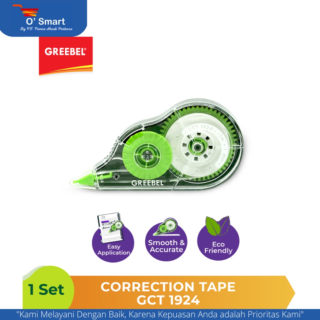 Jual GREEBEL Correction Tape Tipe-Ex GCT-1924 (Per Pcs) | Shopee Indonesia