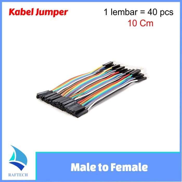 Jual Kabel Jumper Arduino Dupont Pelangi 10cm Male to Female 1 lembar ...