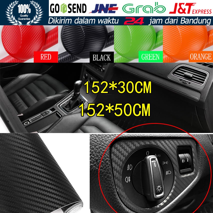 Jual 152 x 50/30 CM Stiker Vinyl Carbon Fiber Mobil Car Wrap 3D ...