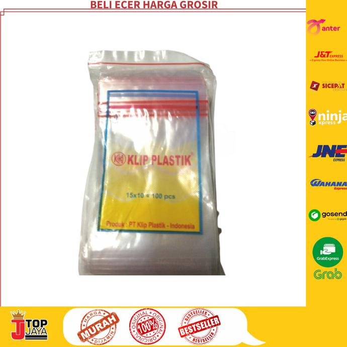 Jual Klip plastik bening/ transparant LIPS uk 15x10 cm/ 10x15cm 100 ...