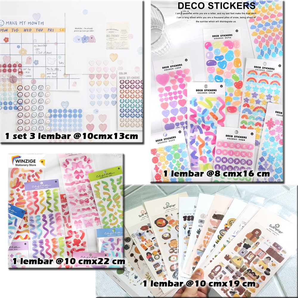 Jual WPSBGS Colorful Ribbons AESTHETIC Sticker transparan pita bening ...