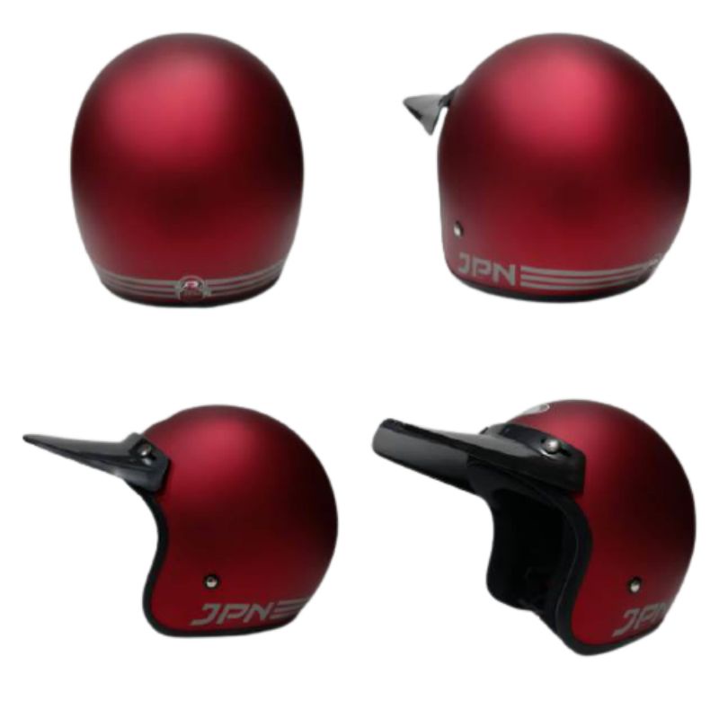 Jual Helm bogo retro jpn arc MERAH MAROON dop topi panjang | Shopee ...