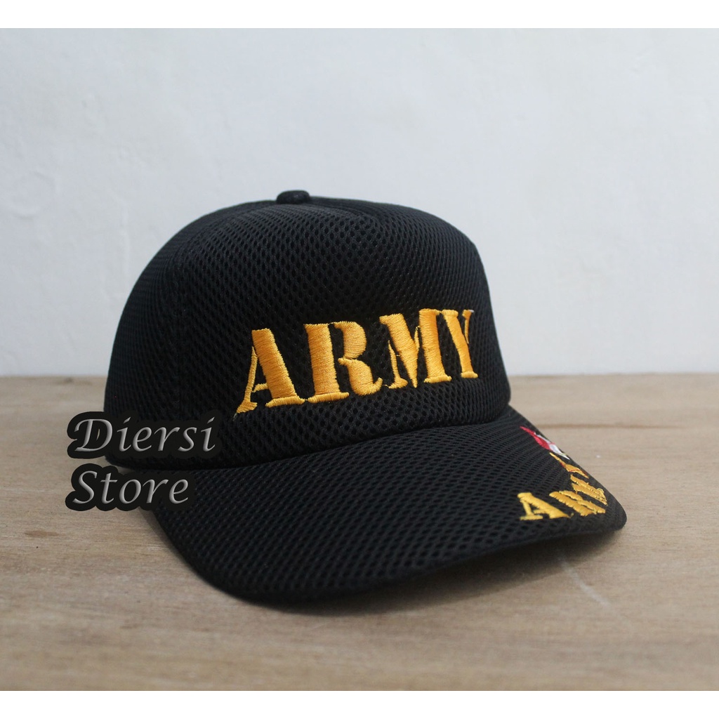 Jual DIERSI STORE TOPI DOUBLE MESH BORDIR ARMY/TOPI ARMY BORIR/TOPI ...
