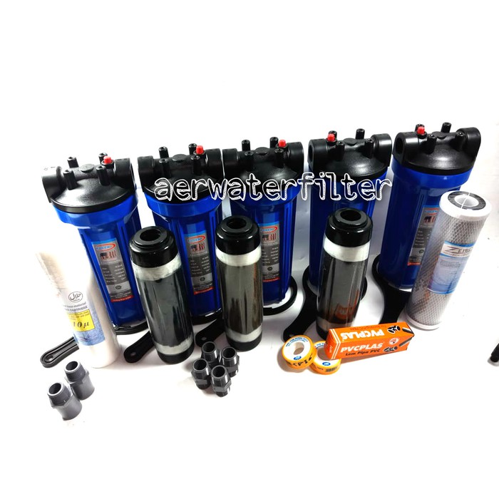 Jual Paket filter air keruh besi dan bau 5 housing 10 inch | Shopee ...