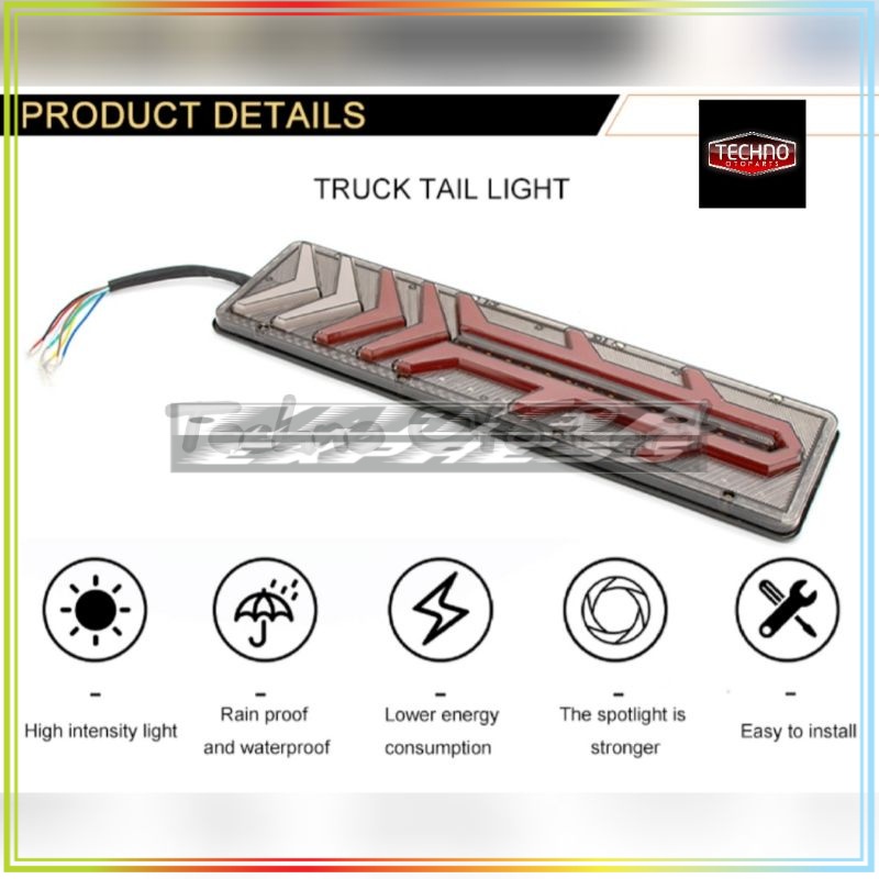 Jual Lampu Led Stoplamp Bak Truk 24v 46cm Model Panah Sein Running Universal 1set 2pcs | Shopee ...