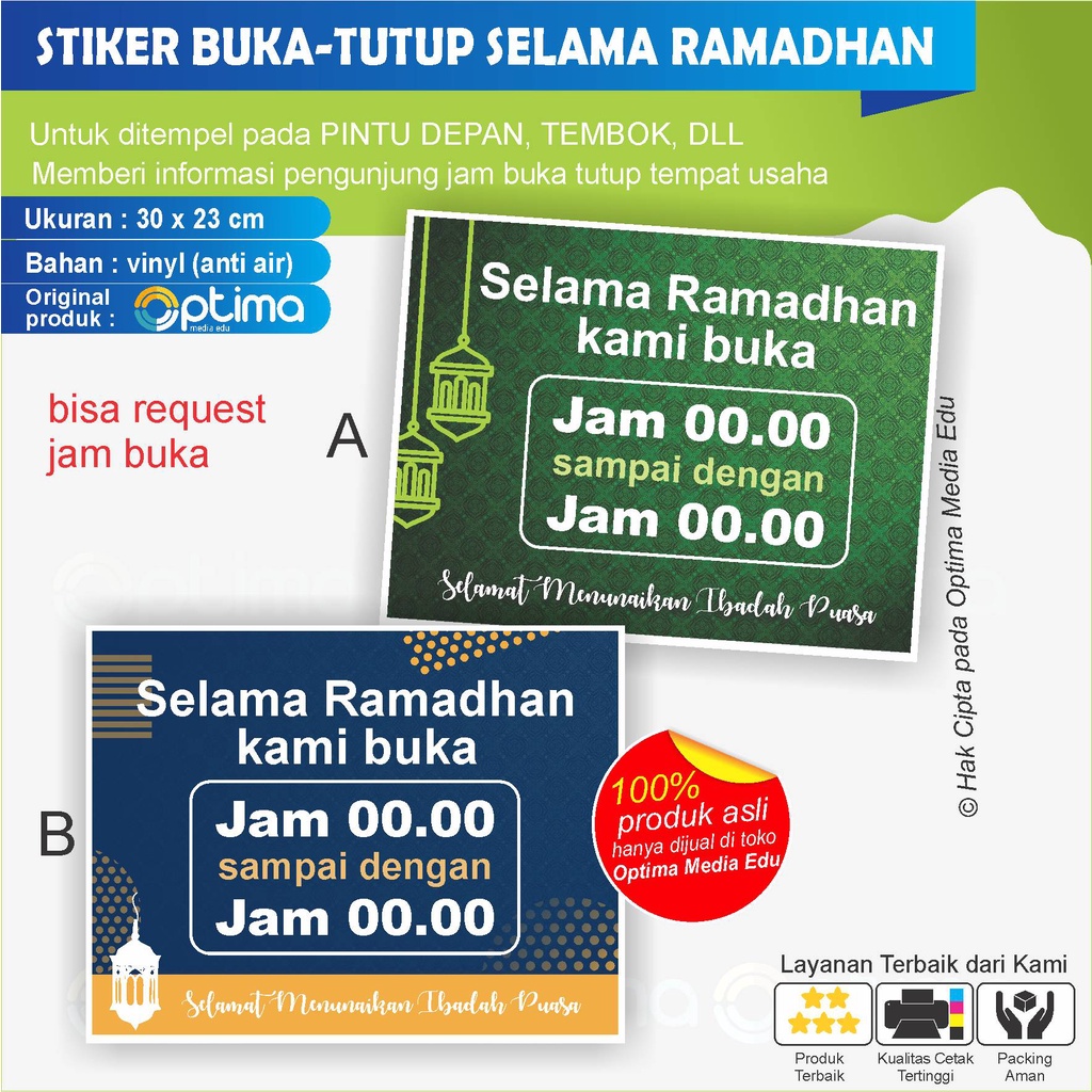 Jual STIKER JAM BUKA TUTUP USAHA SELAMA BULAN RAMADHAN | Shopee Indonesia