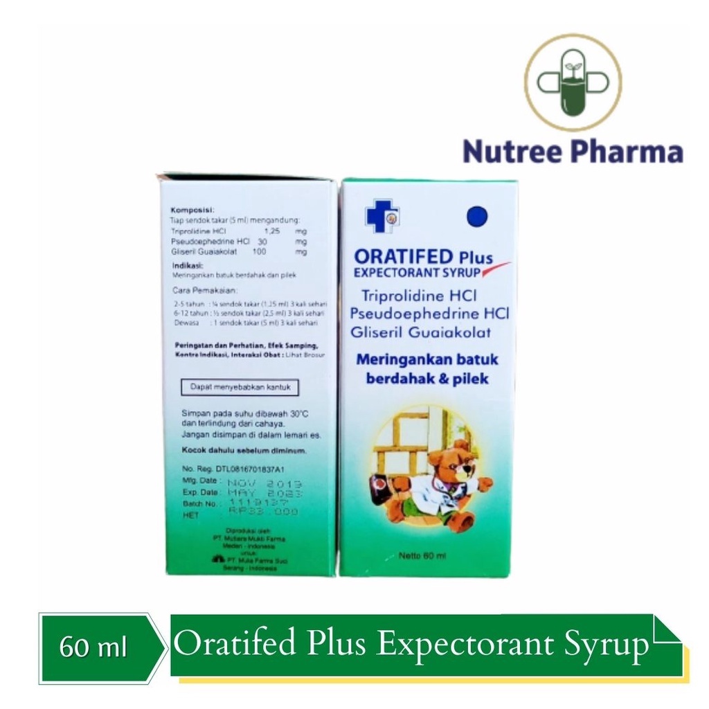 Jual ORATIFED PLUS EXPECTORANT SYRUP 60 ML | Shopee Indonesia