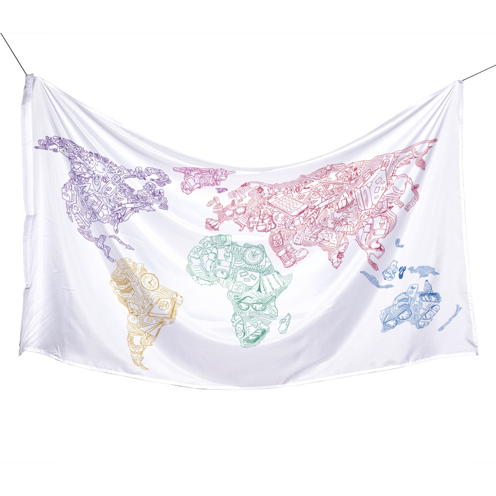 Jual Tapestry Wall Decor Hiasan Dinding Maps World Vintage Old Classic ...