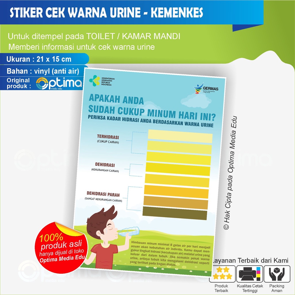 Jual STIKER CEK WARNA HIDRASI URINE KEMENKES | Shopee Indonesia