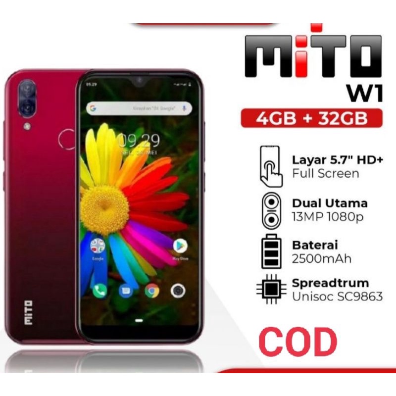 Jual HP MITO A36 W1 RAM 4GB ROM 32GB DUAL SIM LTE 4G | Shopee Indonesia