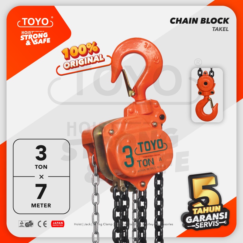 Jual TOYO Chain Block / Takel 3 Ton x 7 Meter | Shopee Indonesia