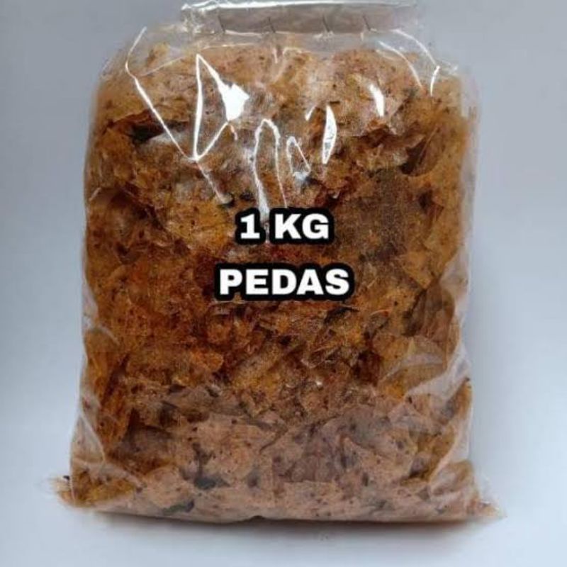 Jual kripik kaca 1kg keripik beling kripca pedas daun jeruk original ...