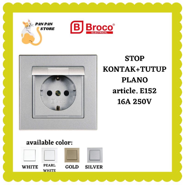 Jual Stop Kontak+Tutup Broco plano series | Shopee Indonesia