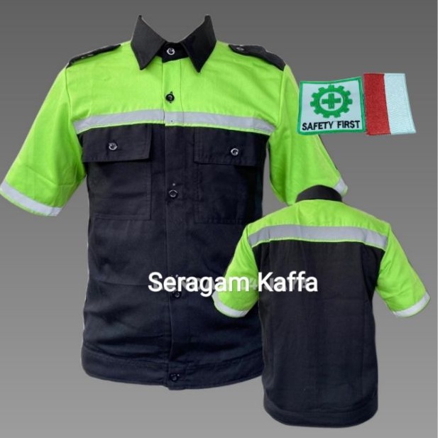 Jual Wearpack Safety Seragam Kerja kombinasi lengan pendek hijau ...