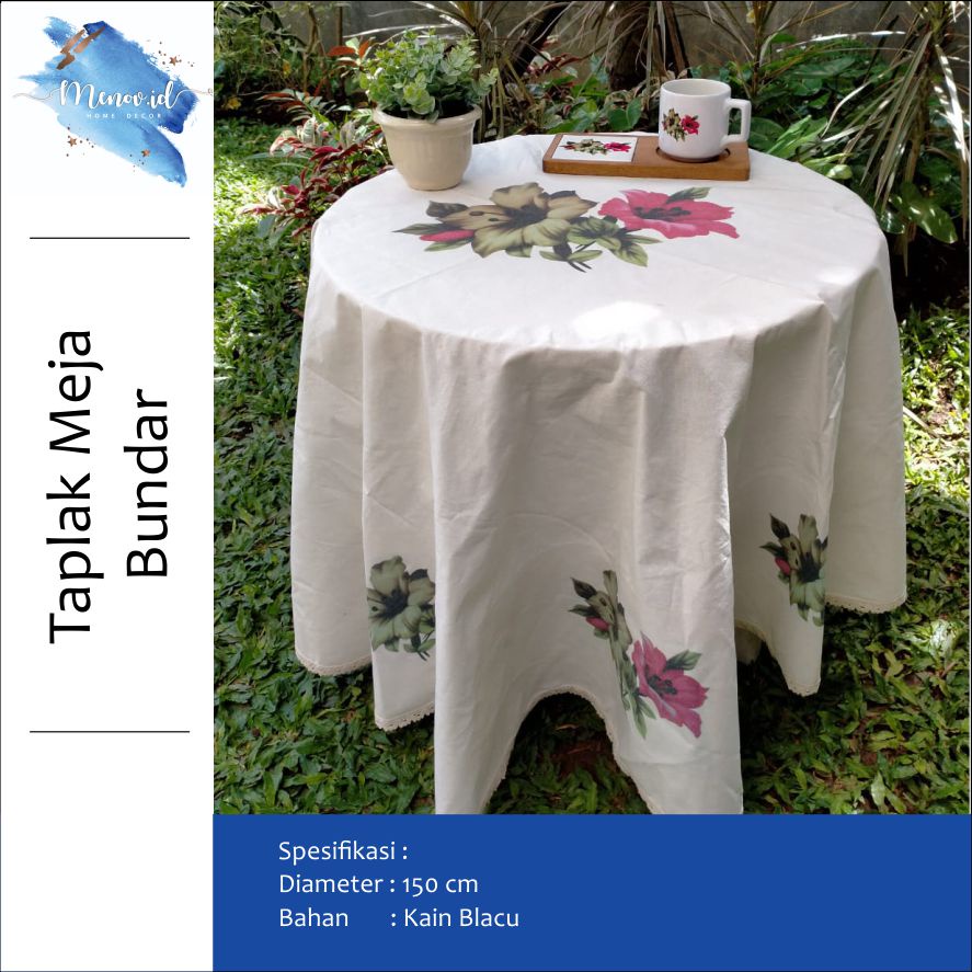 Jual taplak meja bundar (Bunga Kangkung) | Shopee Indonesia