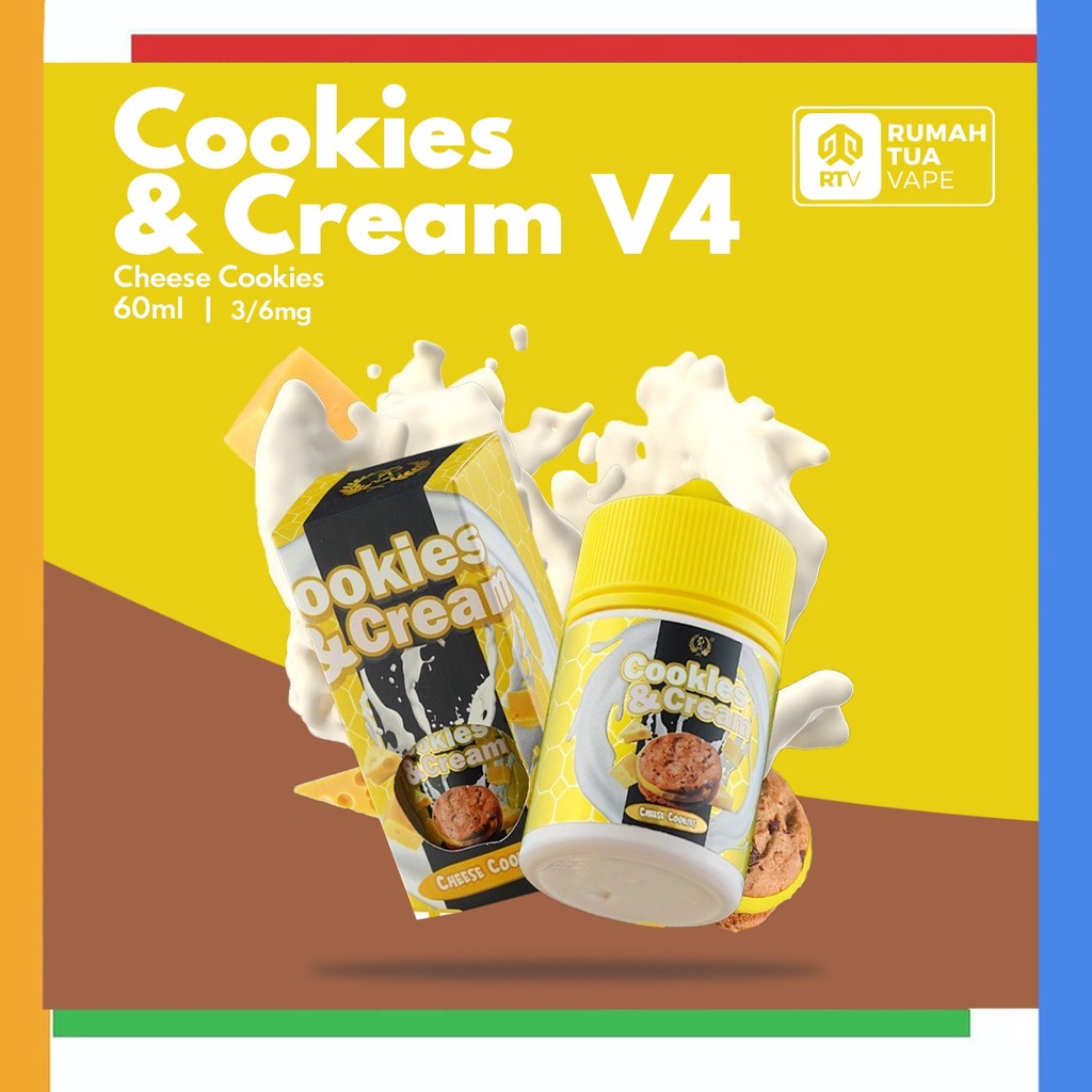 Jual COOKIES & CREAM V4 CHEESE COOKIES 3MG 6MG 60ML PREMIUM LIQUID VAPE ...