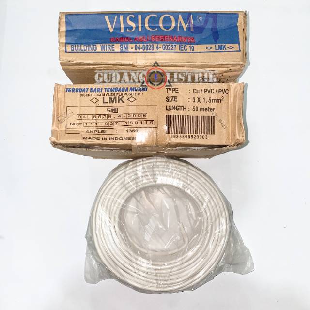 Jual Kabel Listrik Standar PLN NYM 3x1.5 VISICOM 50 Meter | Shopee ...