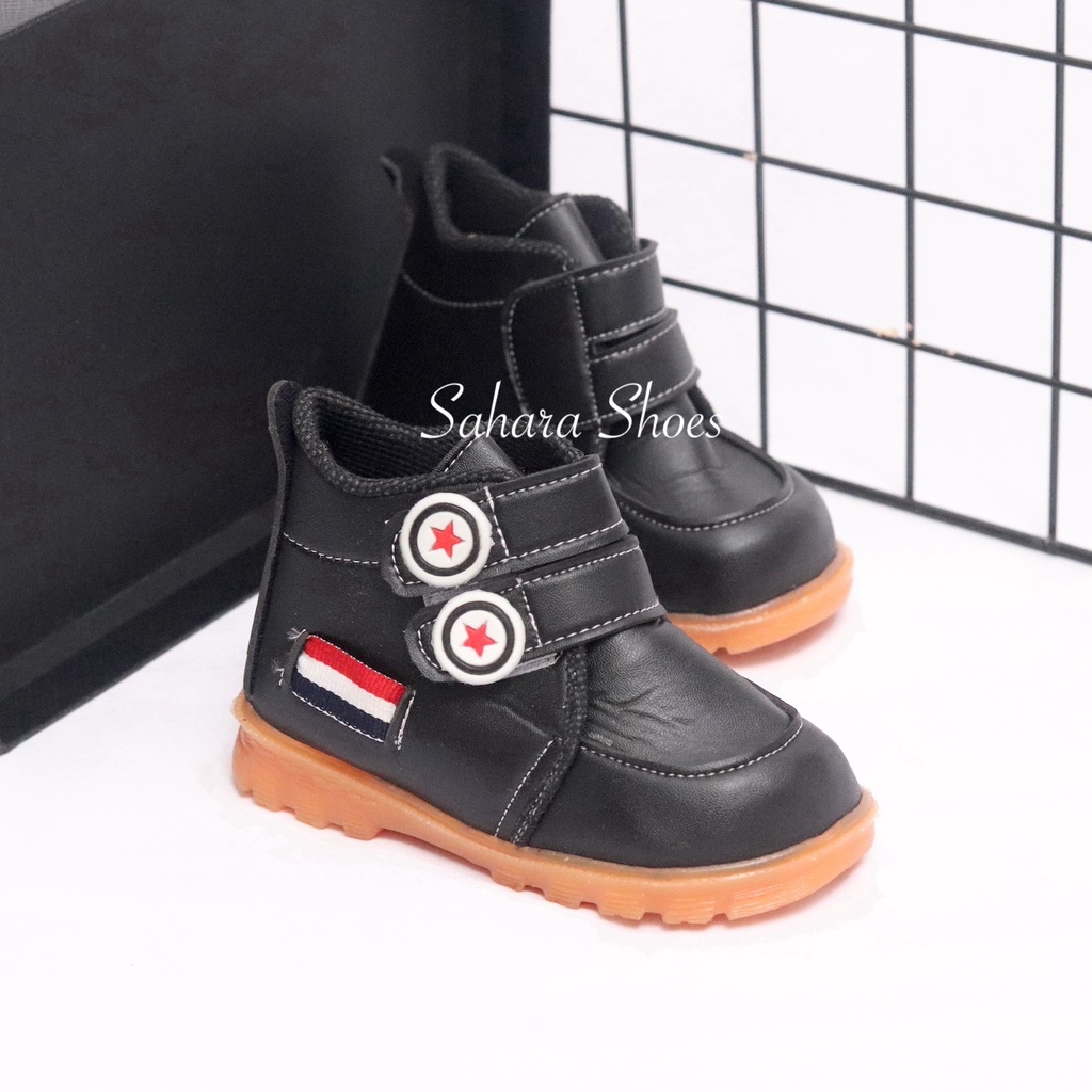 Jual Sepatu Boots Anak Usia 1 2 Tahun Velcro Tan Sole | Shopee Indonesia