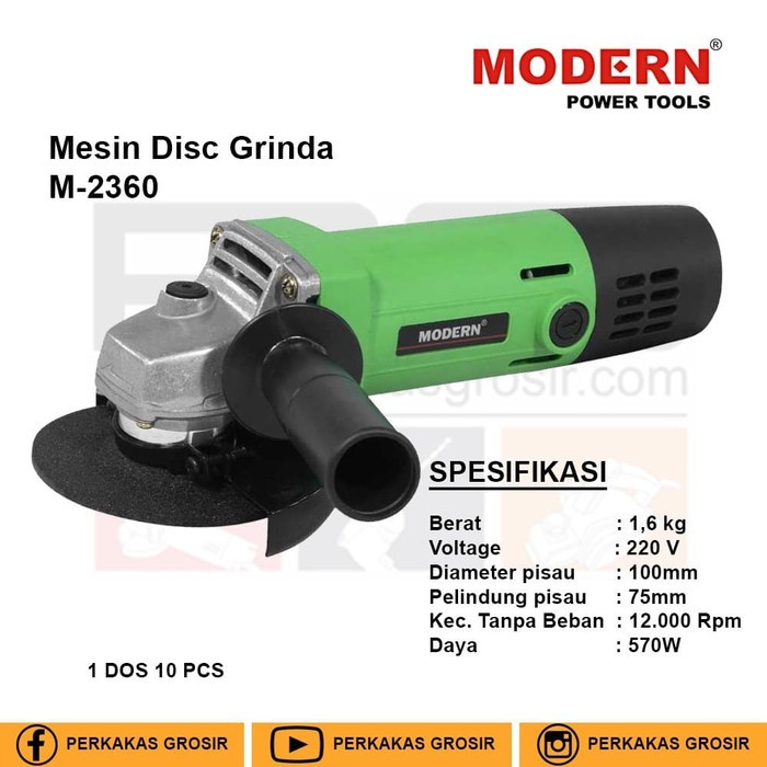 Jual Mesin Gerinda Grinda Tangan 4inch MODERN M2360 M 2360 M-2360 ...
