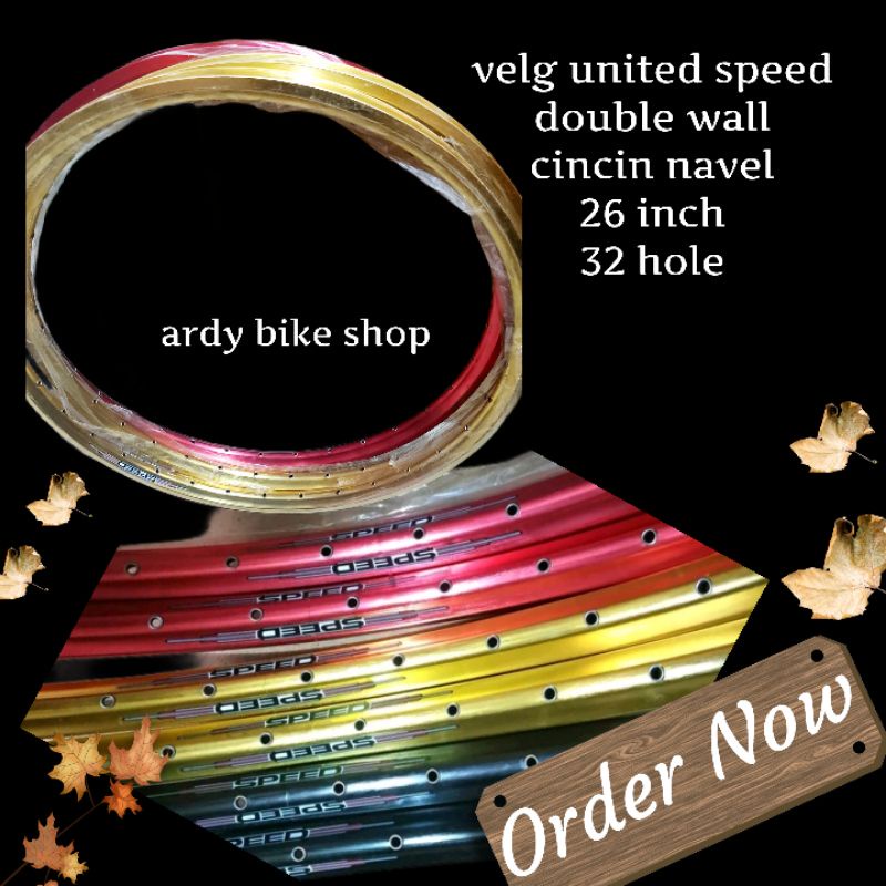 Jual velg rims 26 inch united speed double wall 32 hole anodize sepeda ...