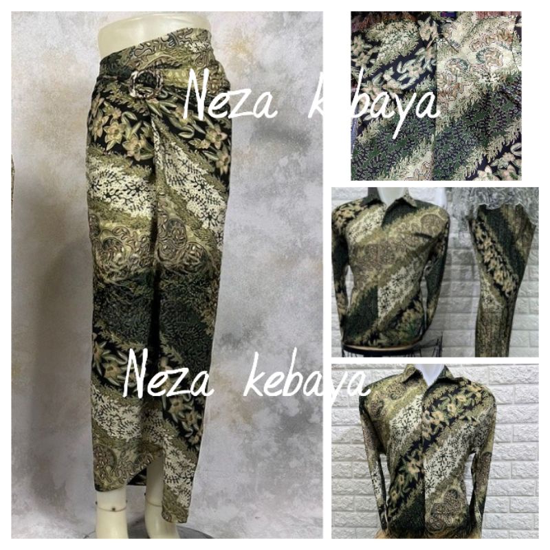Jual Batik couple keluarga//batik sage grenn//batik cantik hijau ...