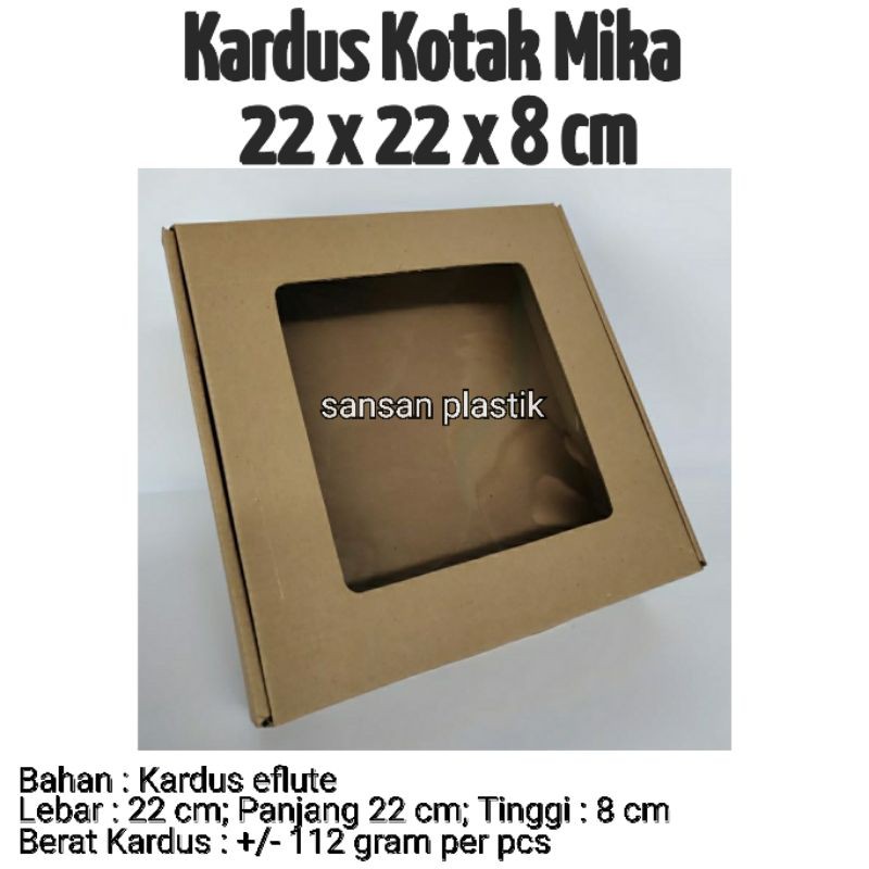 Jual Kardus Kotak Mika 22x22x8 cm / Box makanan mika / Kotak Mika ...