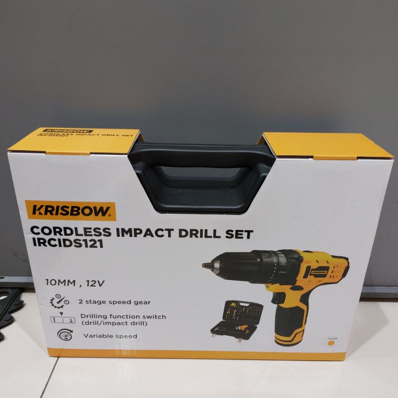 Jual Krisbow cordless impact drill bor listrik tanpa kabel 12v | Shopee ...