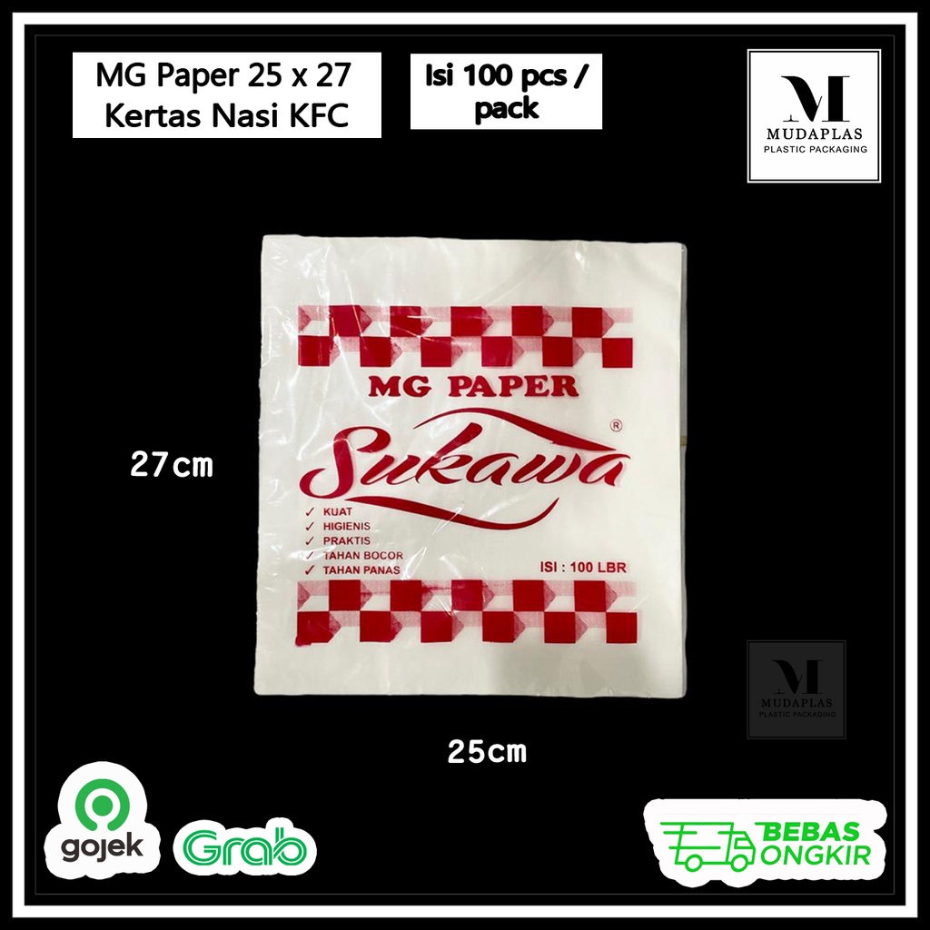 Jual MG Paper Kertas Nasi / Kertas Pembungkus Nasi KFC / Burger / Kebab ...