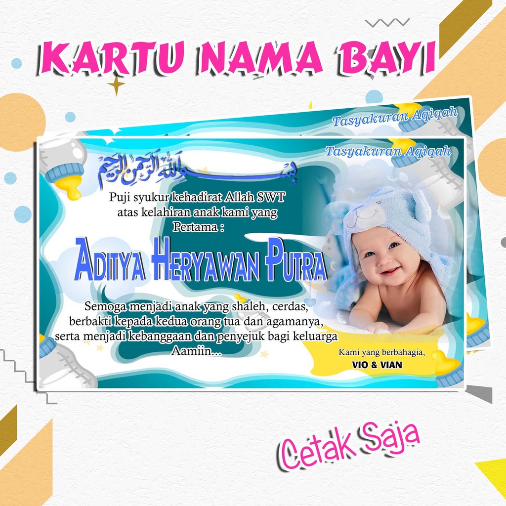Jual Kartu nama bayi tasyakuran aqiqah | Shopee Indonesia