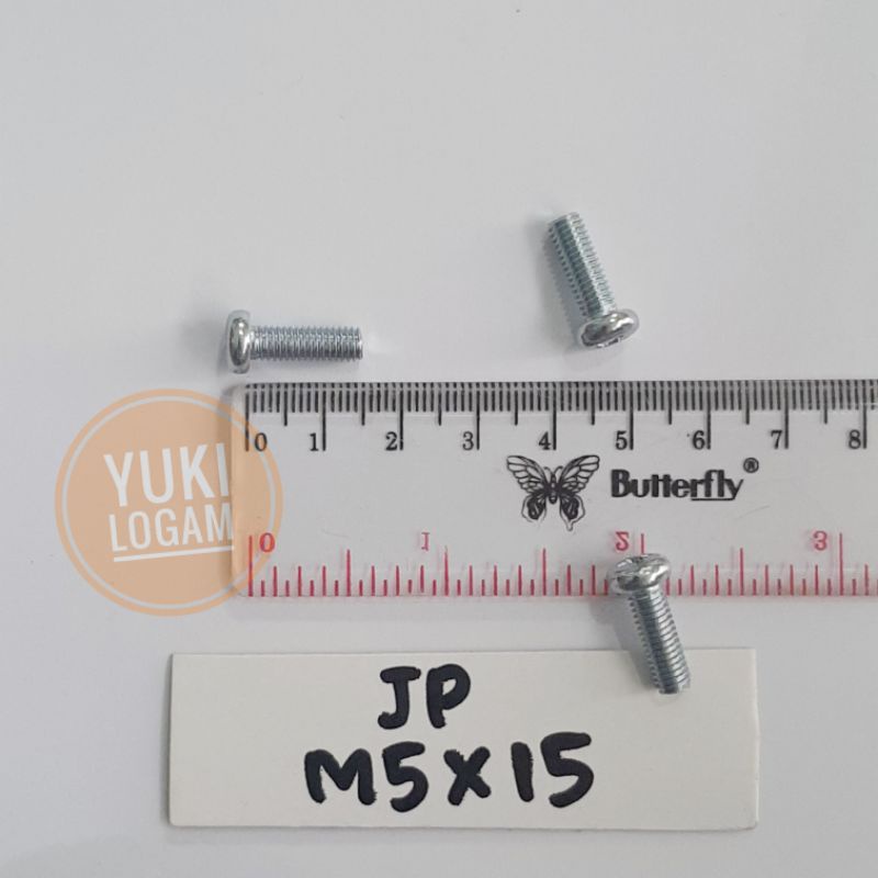 Jual 50 pcs Baut M5x15 kepala bulat dan kepala rata | Shopee Indonesia