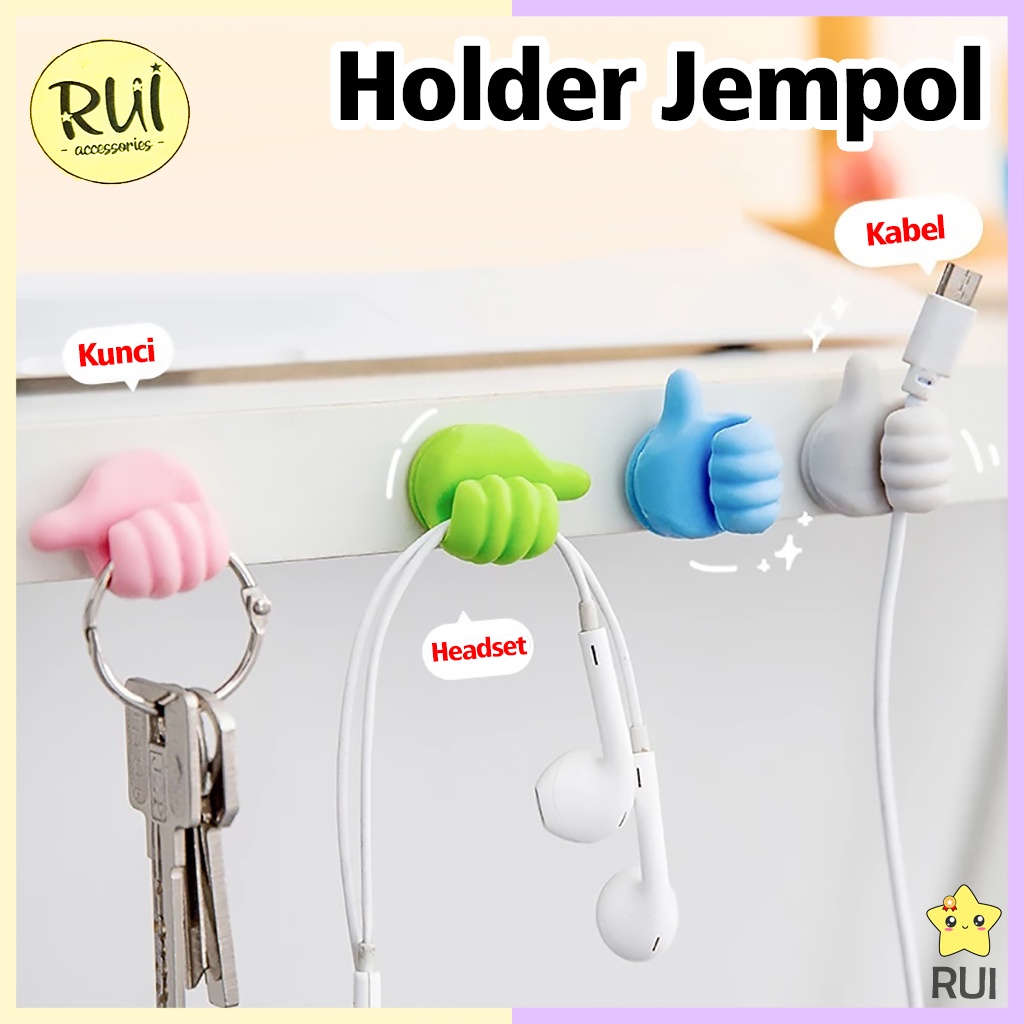 Jual Holder Jempol Oke Sip Klip Pengait Kabel USB Gantungan Kunci ...
