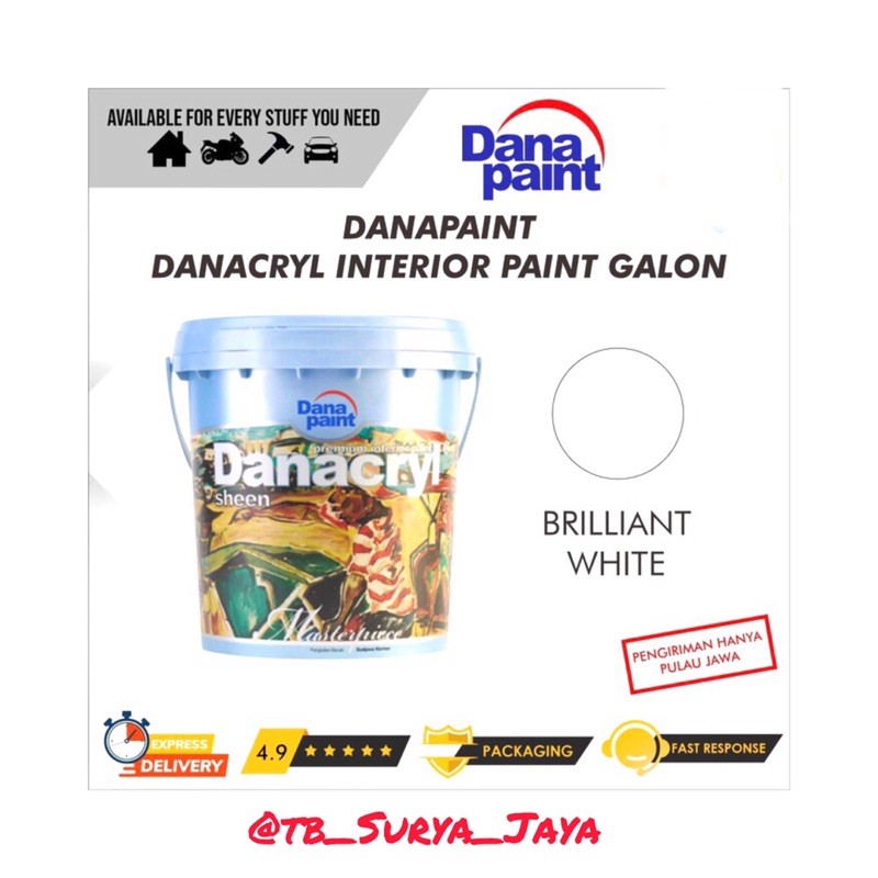 Jual CAT TEMBOK DANACRYL SHEEN DANAPAINT 2.5 LITER PUTIH | Shopee Indonesia
