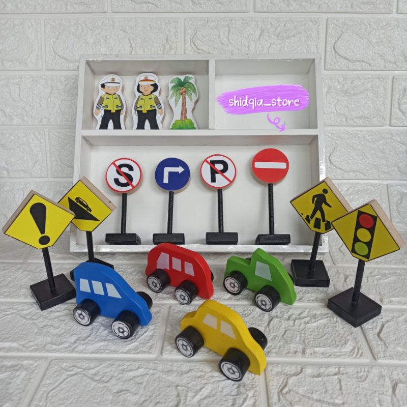 Jual Mainan Kayu Edukasi Rambu Rambu Lalu Lintas & Mobil-mobilan ...