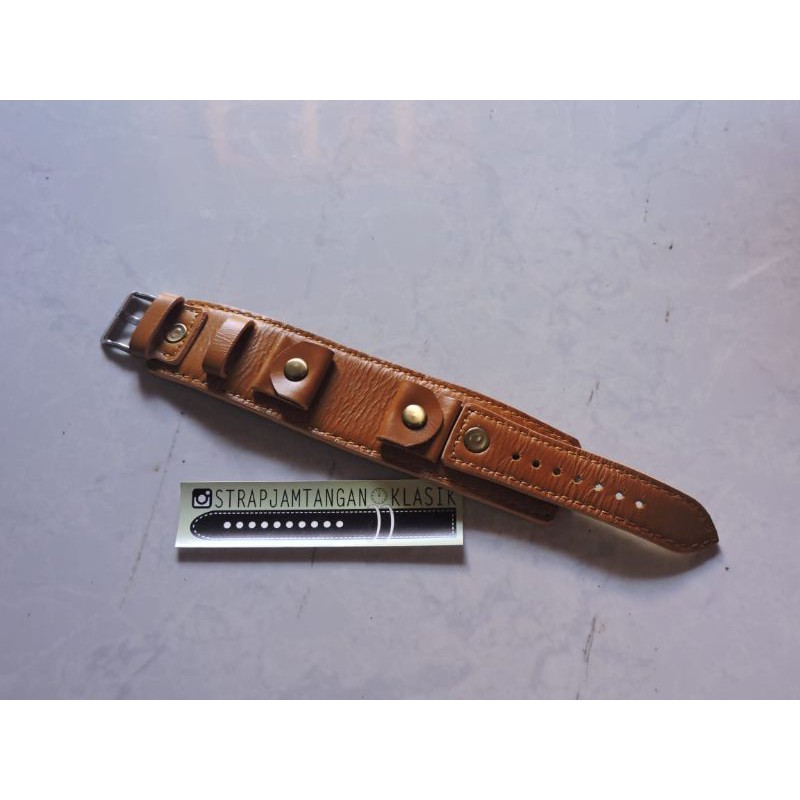 Jual strap jam / tali jam warna kuning model custom pakai alas jahit ...