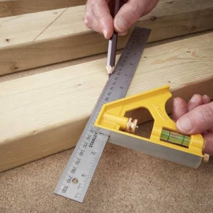 Jual Stanley Penggaris Siku Waterpas 12 Inch Die Cast Combination ...