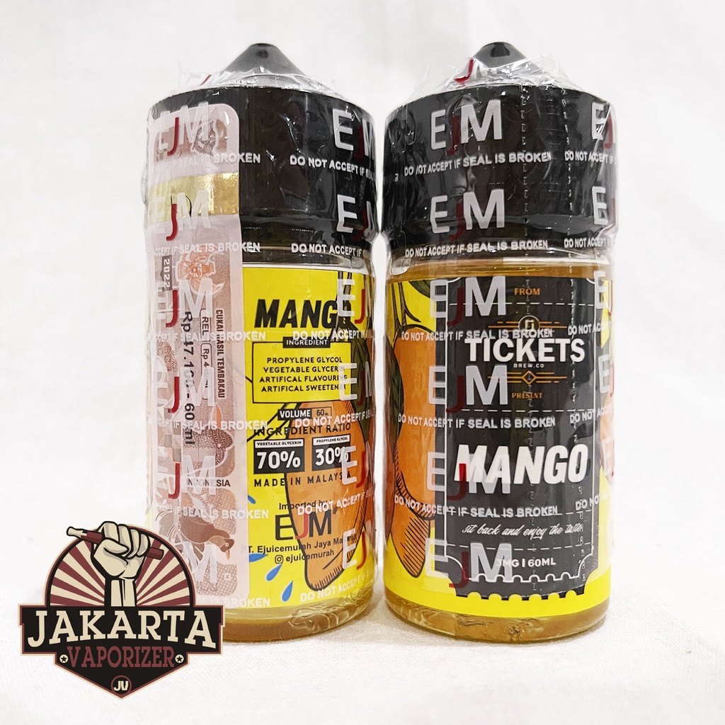Jual EJM TICKETS MANGO 60ML 3MG BY EJUICEMURAH LIQUID VAPOR PREMIUM ...