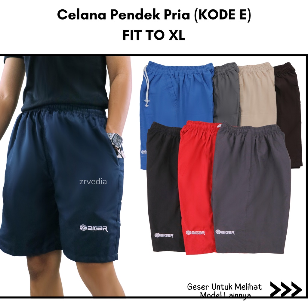 Jual Celana Pendek Logo Kode E Fit to XL / Pants Pria Dewasa Olahraga ...