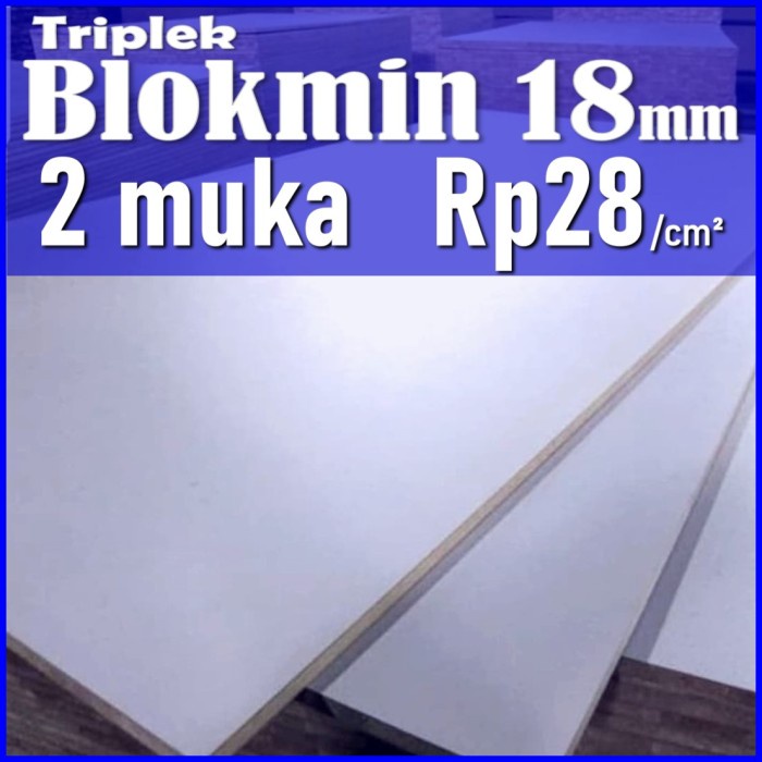Jual Triplek Melamin Blokmin 18mm 2 Muka Custom Harga Rp.28/cm Triplek Putih 18 mm Custom ...