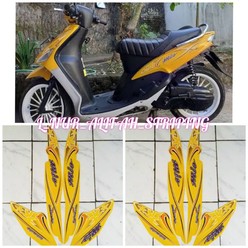 Jual STIKER STRIPING LIS LES POLET BODY MOTOR YAMAHA MIO 2004 MOTIF BUNGA | Shopee Indonesia